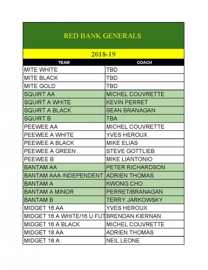 Greater Red Bank Generals powered by GOALLINE.ca